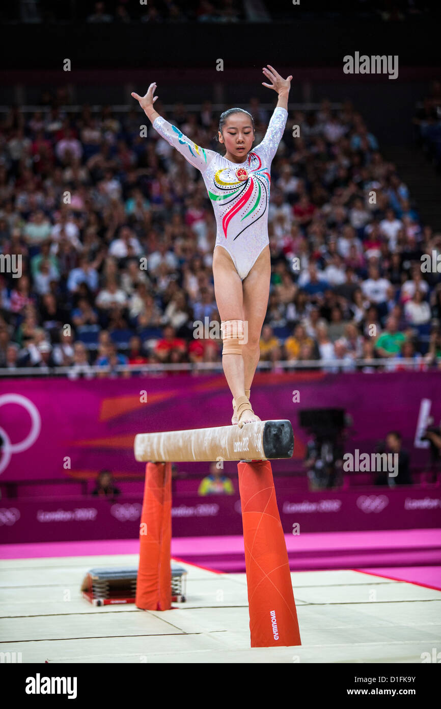 Deng LinLin (CHN) winner of the gold medal in the Women's Balance Beam ...