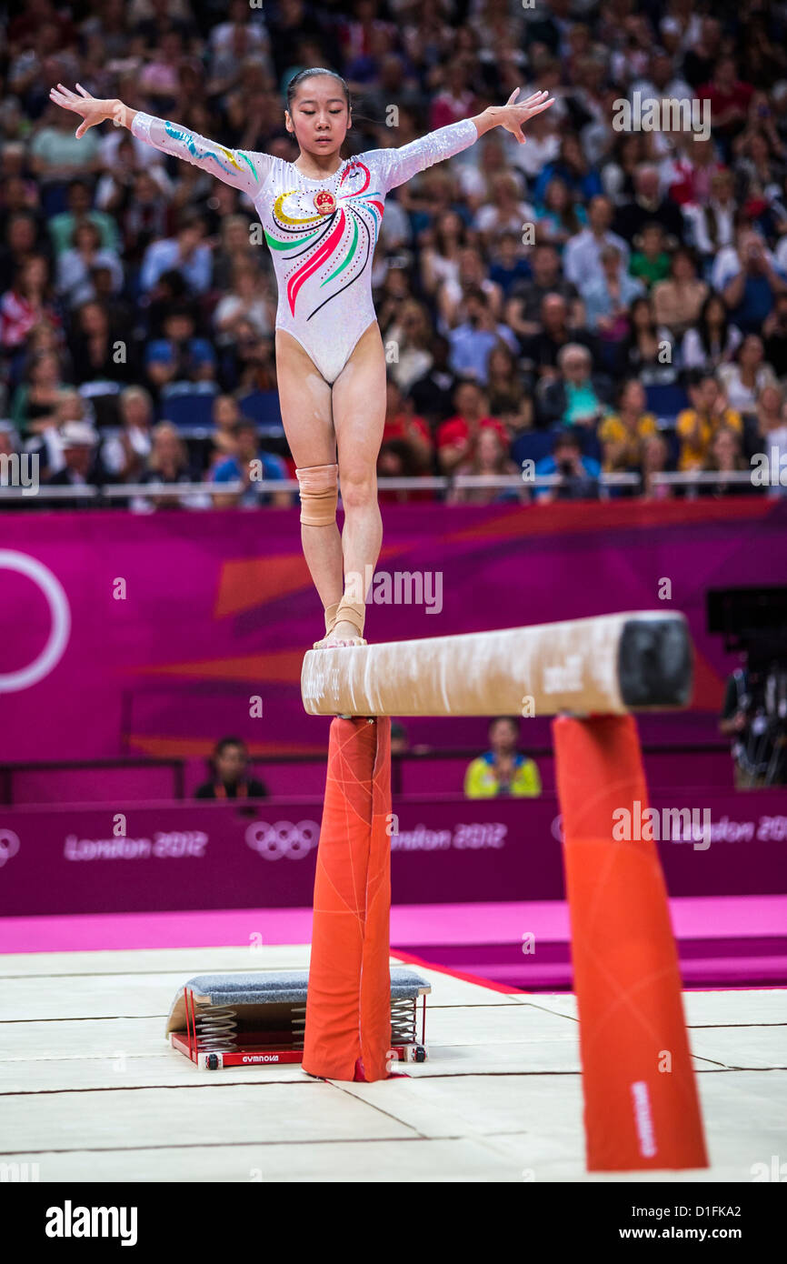 Deng LinLin (CHN) winner of the gold medal in the Women's Balance Beam ...