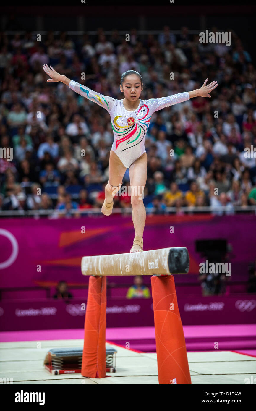 Deng LinLin (CHN) winner of the gold medal in the Women's Balance Beam ...