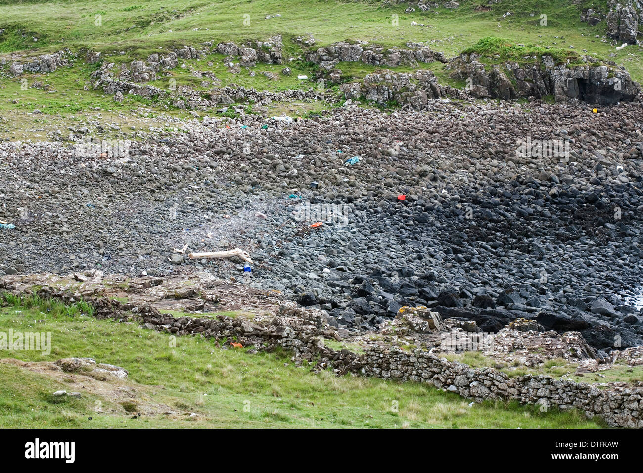 Flotsam and Jetsam washed ashore at Rubh an Dunain Loch Brittle Isle of ...