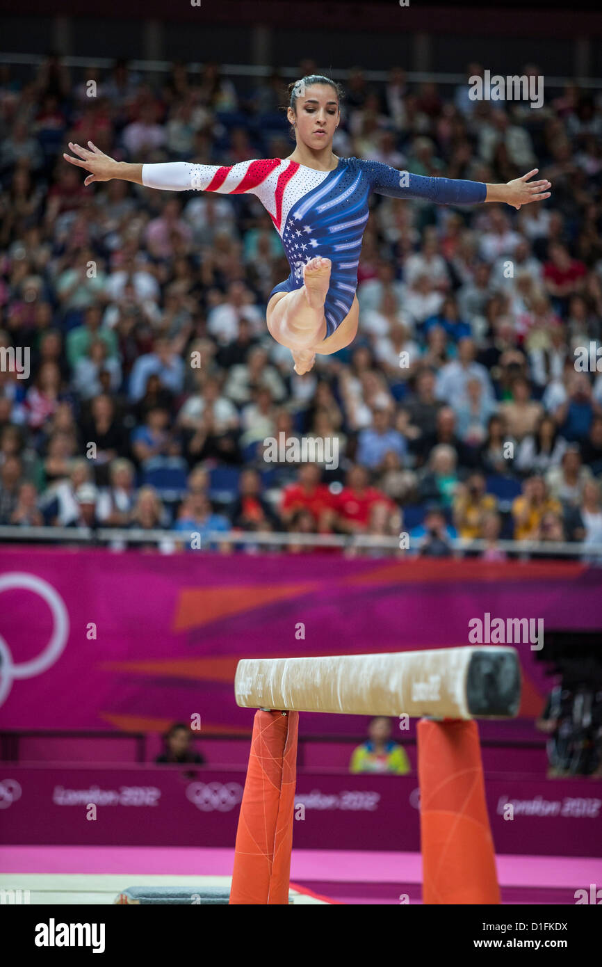 Alexandra Raisman (USA) competing during the Women's Balance Beam Final ...