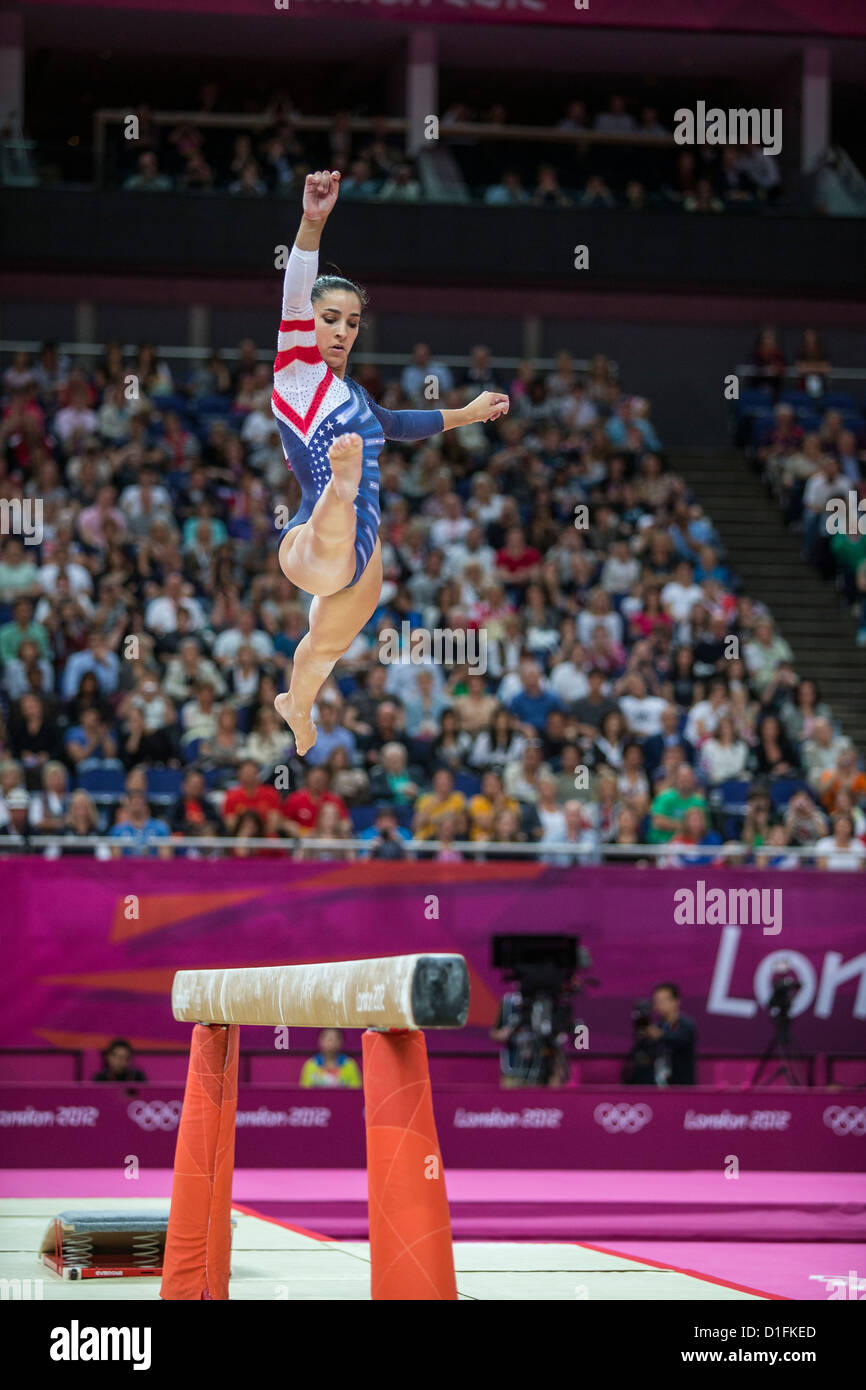 Alexandra Raisman (USA) competing during the Women's Balance Beam Final ...