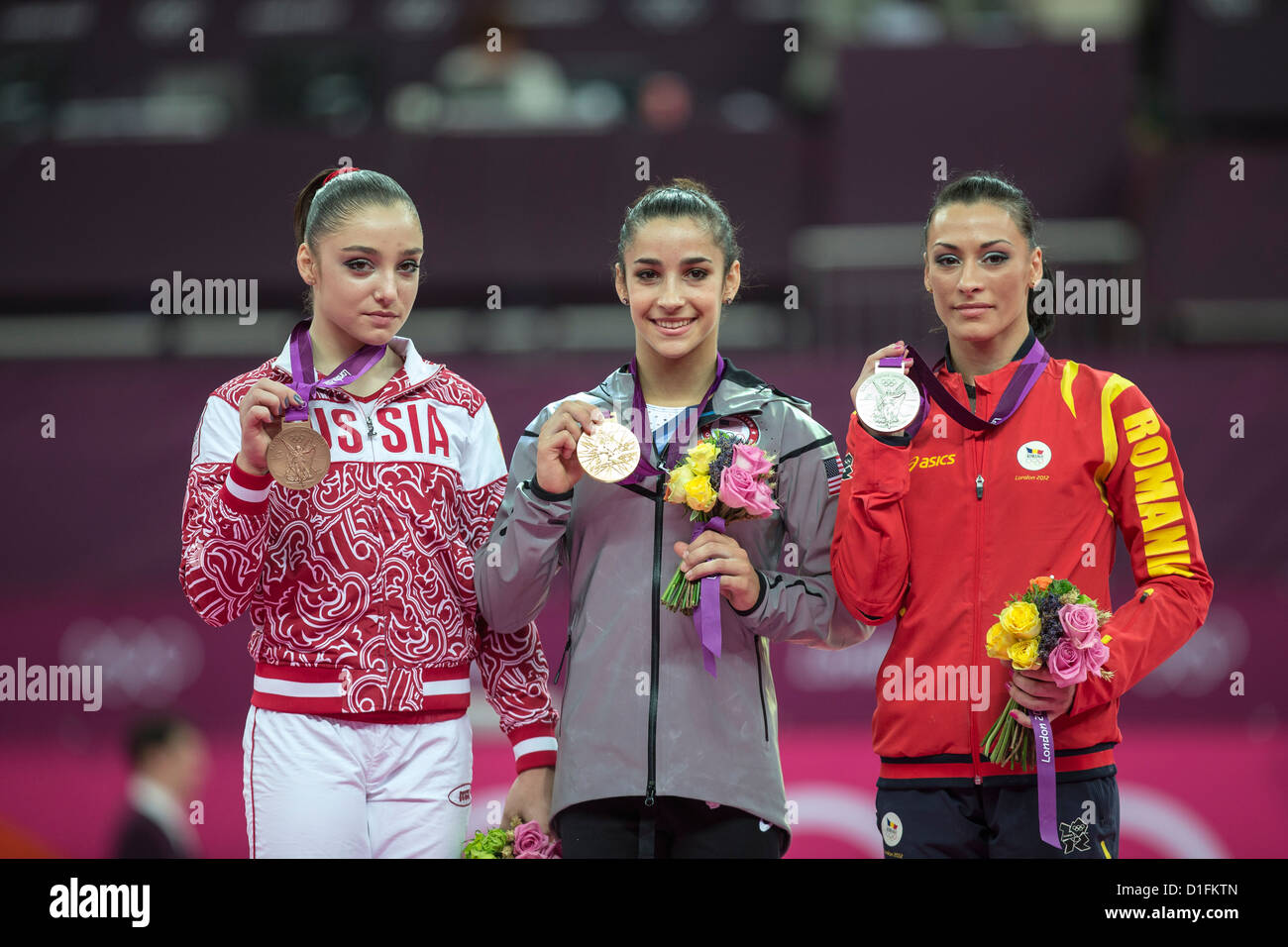 Alexandra Raisman (USA) winner of the gold medal, Catalina Ponor (ROM ...