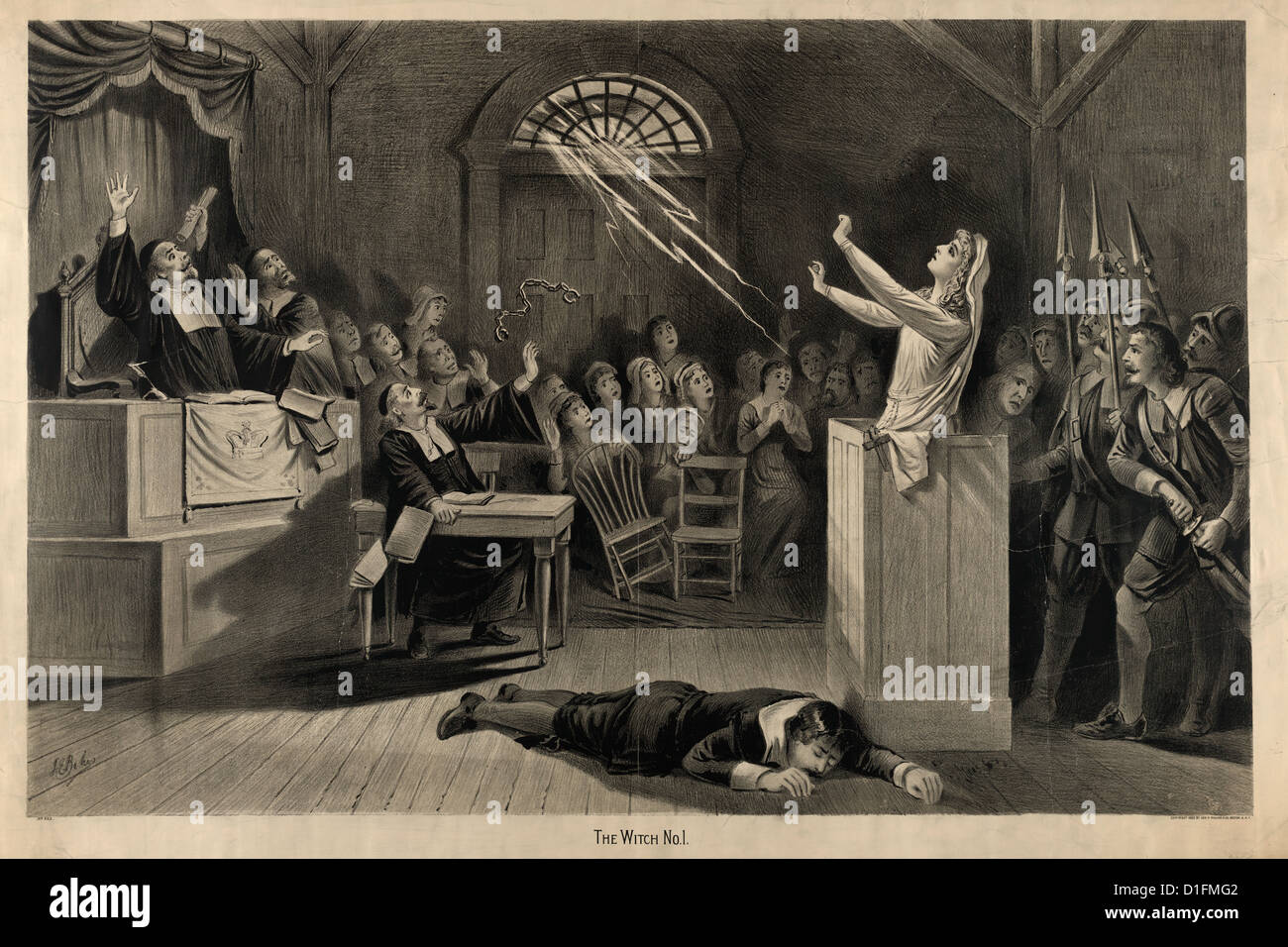 The Witch No. 1. Depiction of the Salem Witch trials by Joseph E. Baker ...