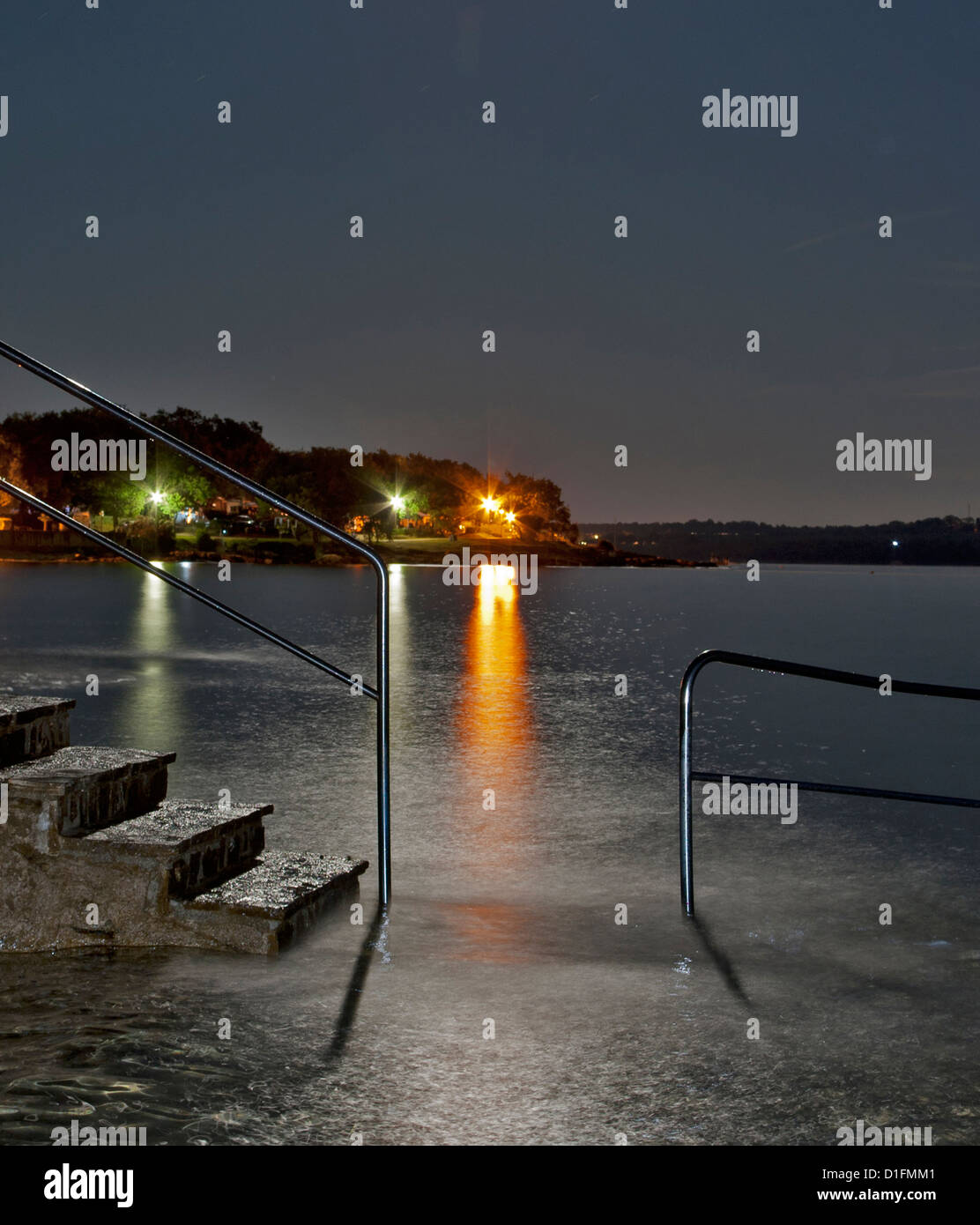 Mystic sea at night. Moon light reflection in the water. Croatia Stock ...