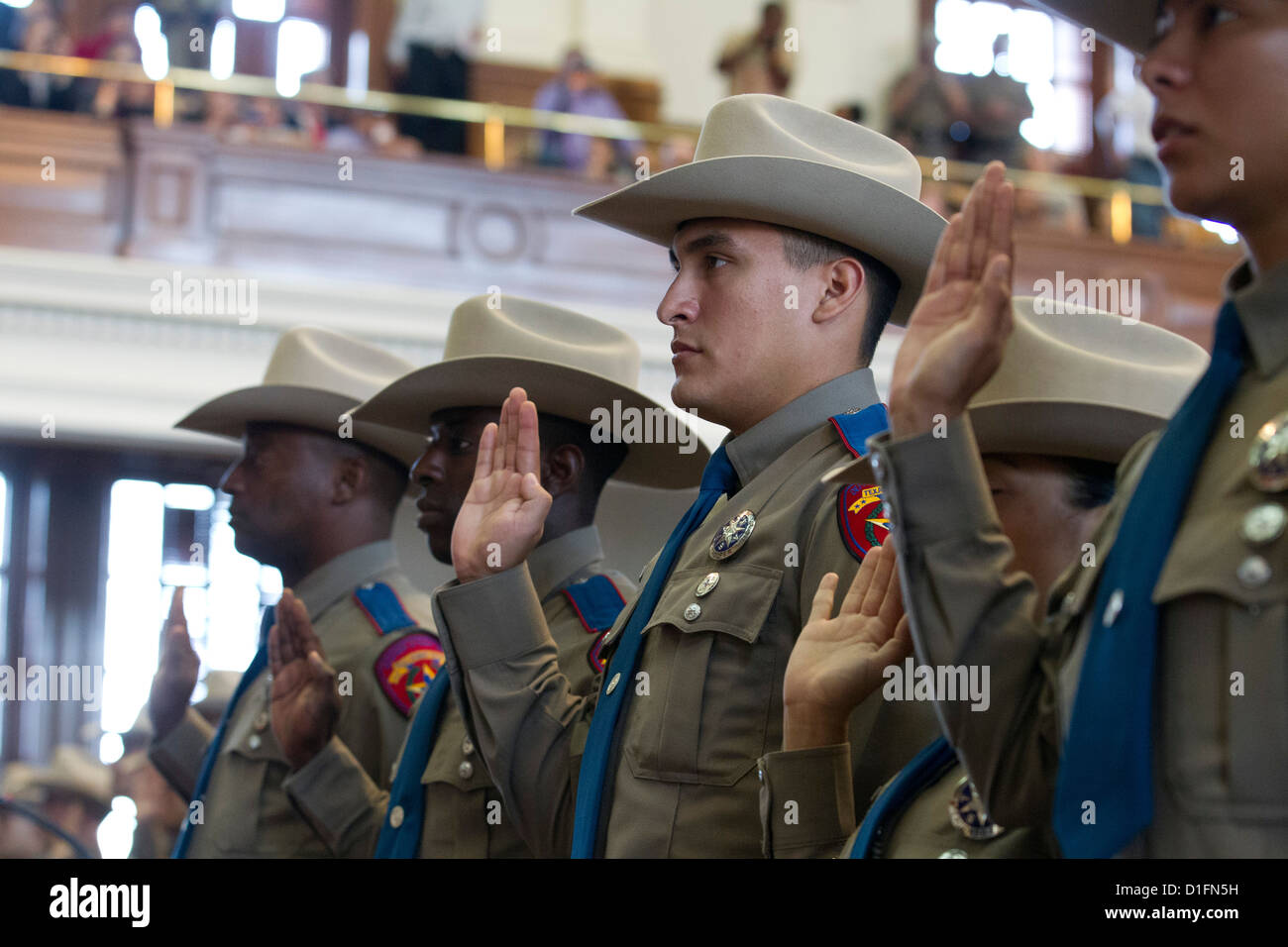 Members of the graduating class of Texas state troopers take oath of ...