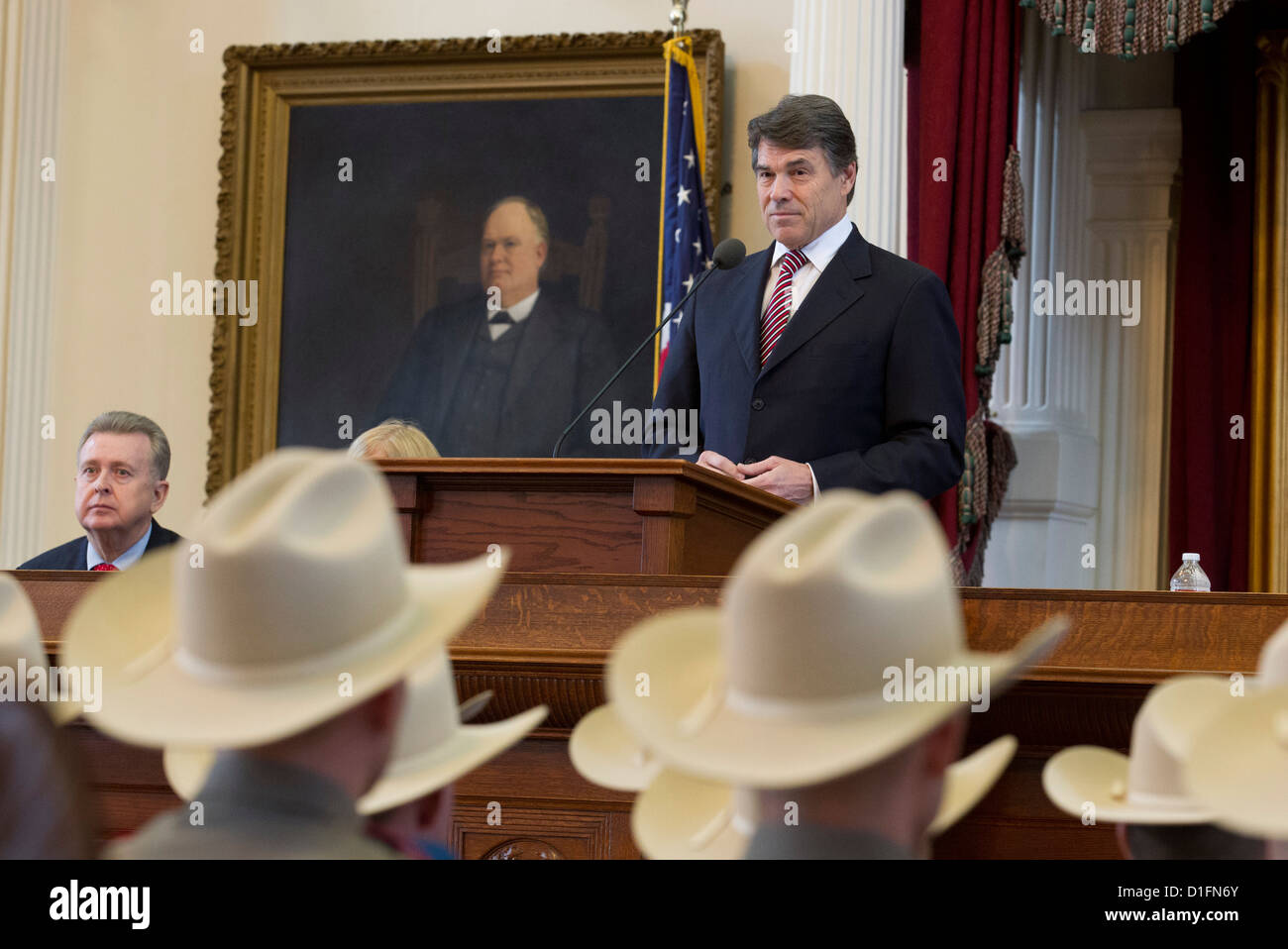 Texas Governor Rick Perry speaks to newly commissioned State Troopers ...