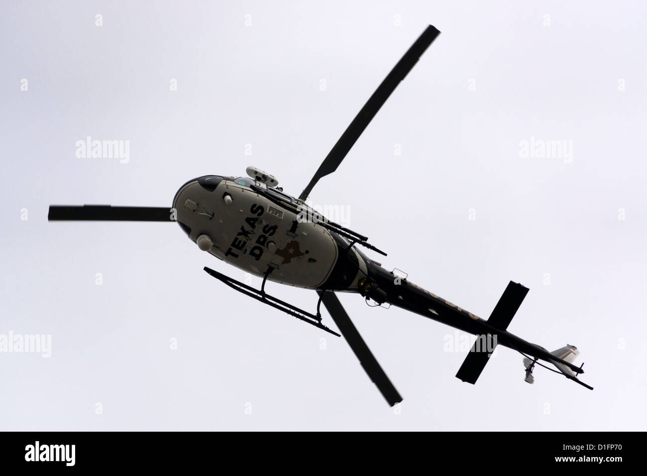 Texas Department of Public Safety helicopter hovers over Mission, Texas ...