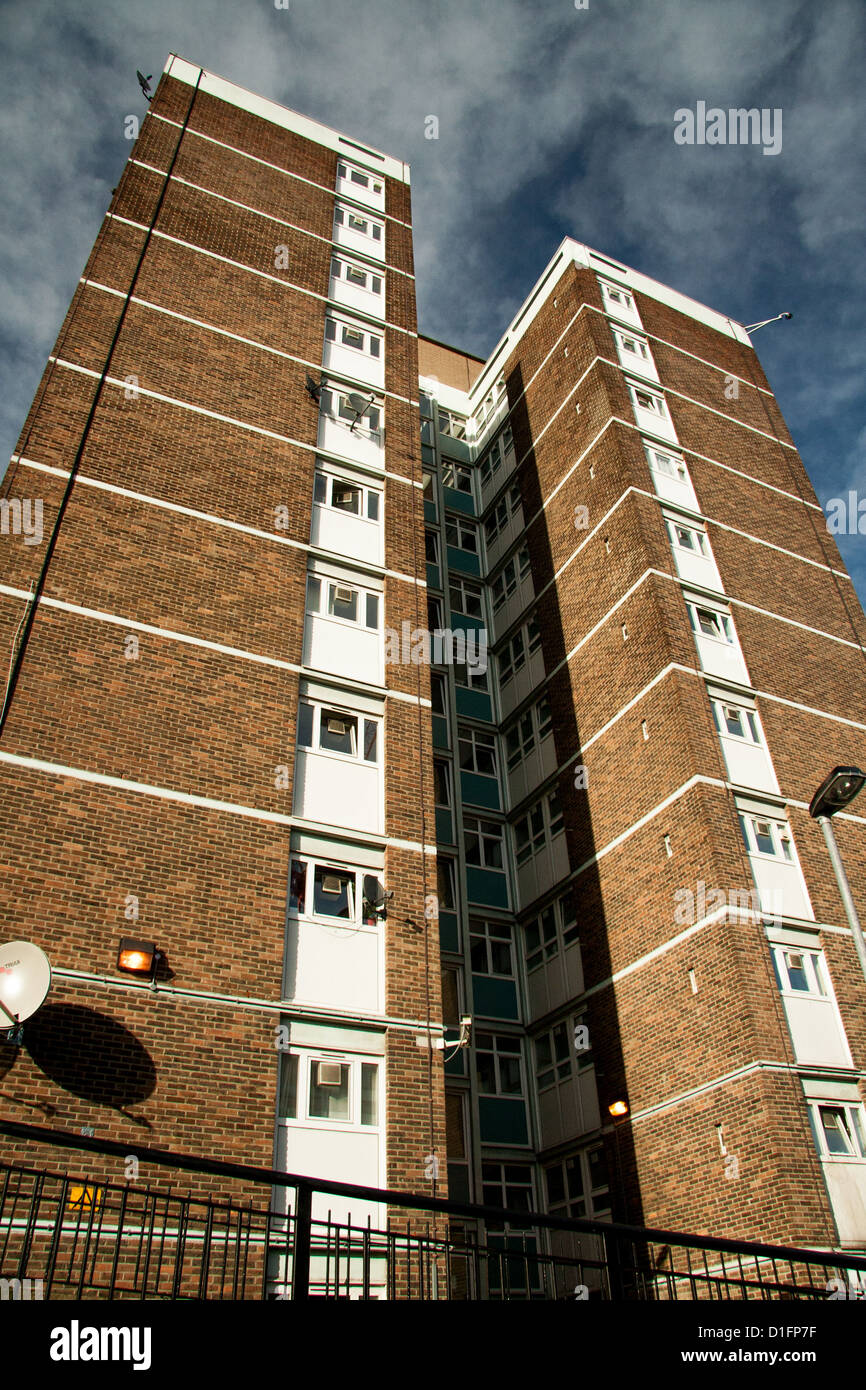 Block of city council flats Stock Photo - Alamy