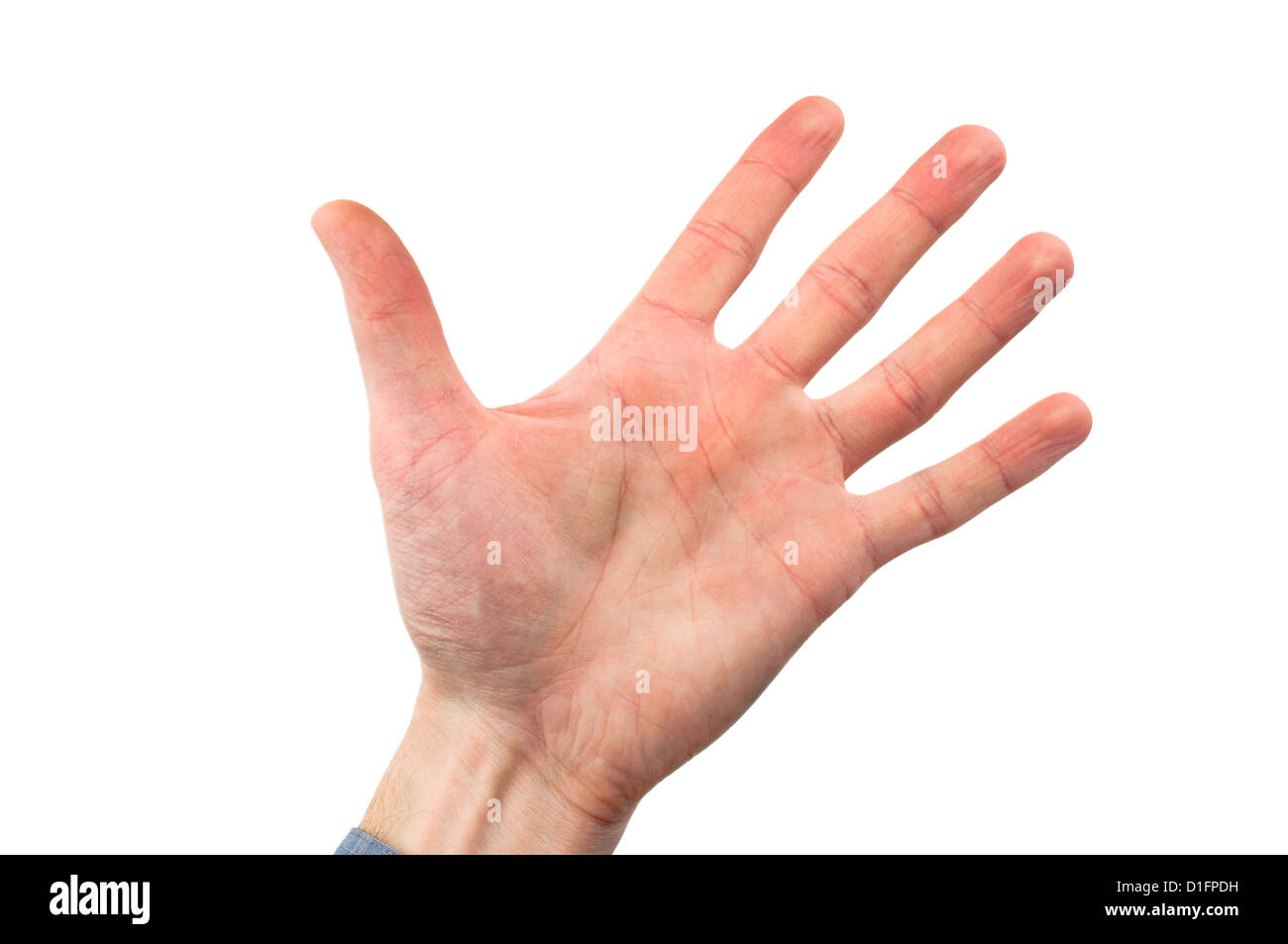 open man's hand isolated on white background Stock Photo - Alamy