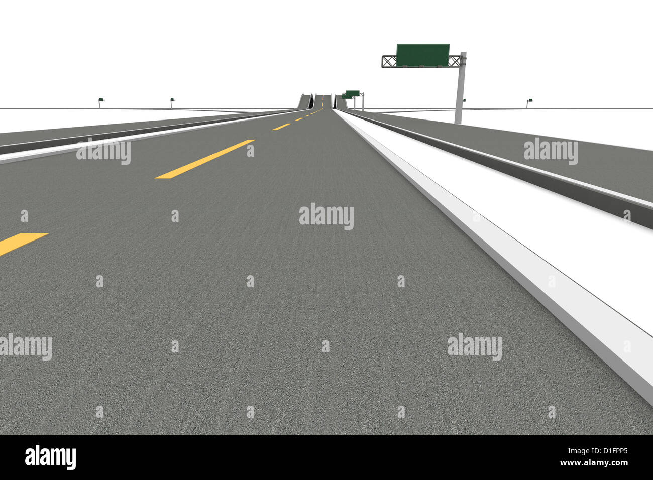 A Highway interchange. 3D rendered Illustration. Isolated on white ...