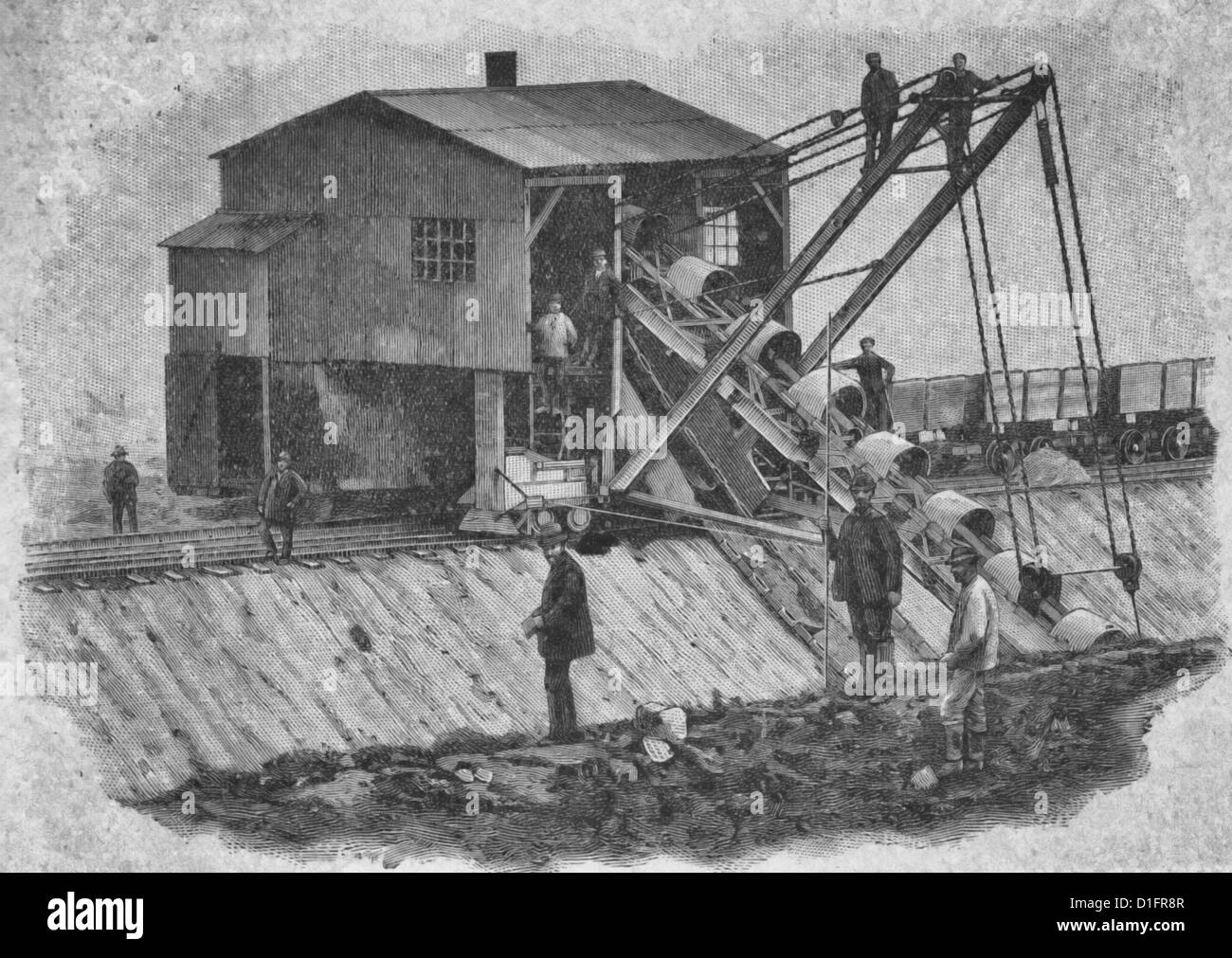 Backhoe operating in Germany, circa 1890 Stock Photo - Alamy
