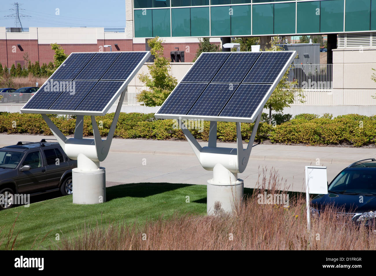 Environmentally friendly solar panels generating electricity at the ...