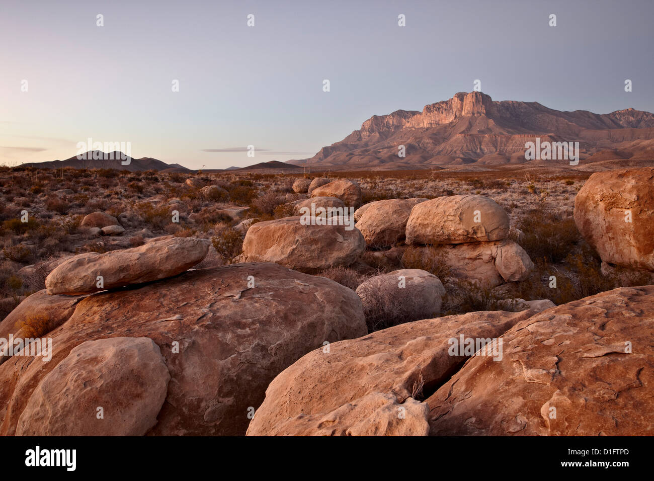 Guadalupe Peak and El Capitan at sunset, Guadalupe Mountains National ...