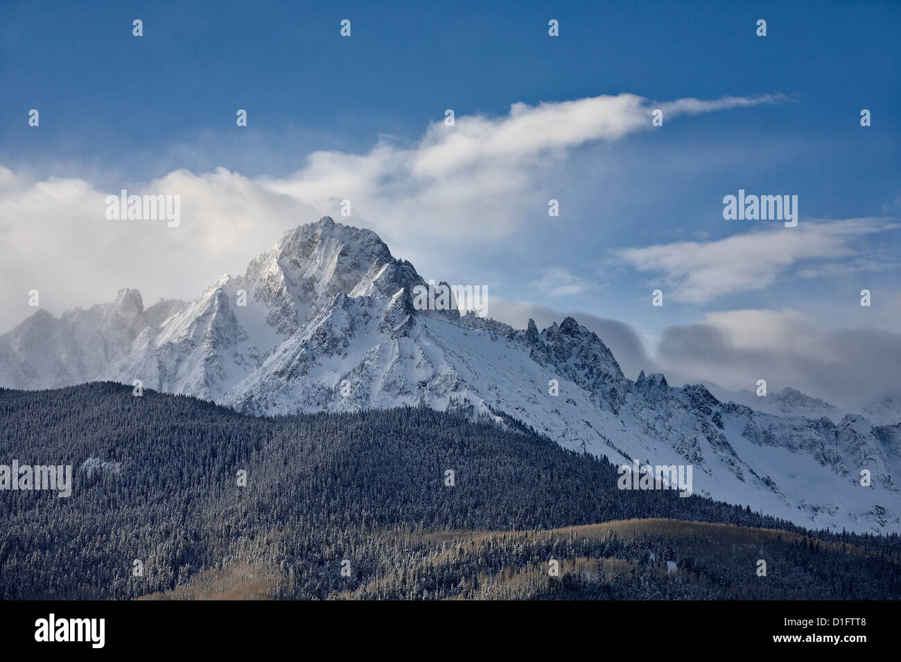 Mount Sneffels with fresh snow, San Juan Mountains, Uncompahgre ...
