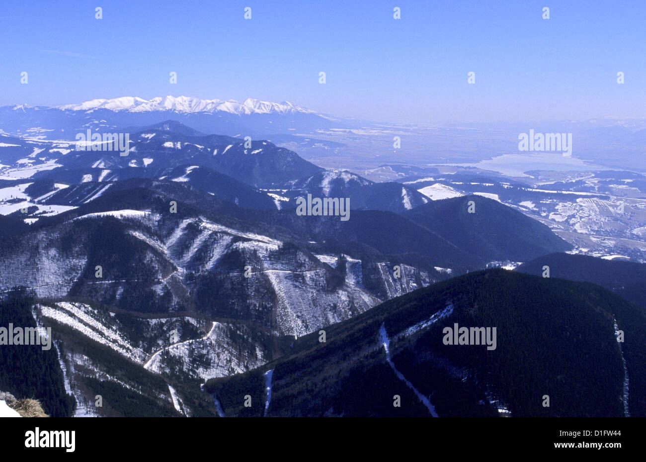 View of the Zapadne Tatry - Rohace from the summit of Velky Choc in ...