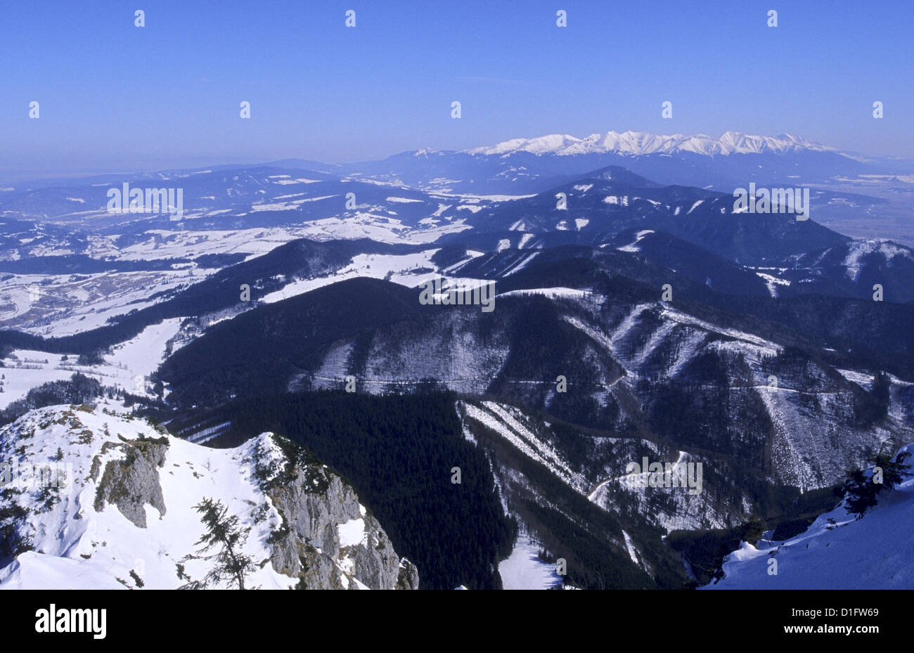 View of the Zapadne Tatry - Rohace from the summit of Velky Choc in ...