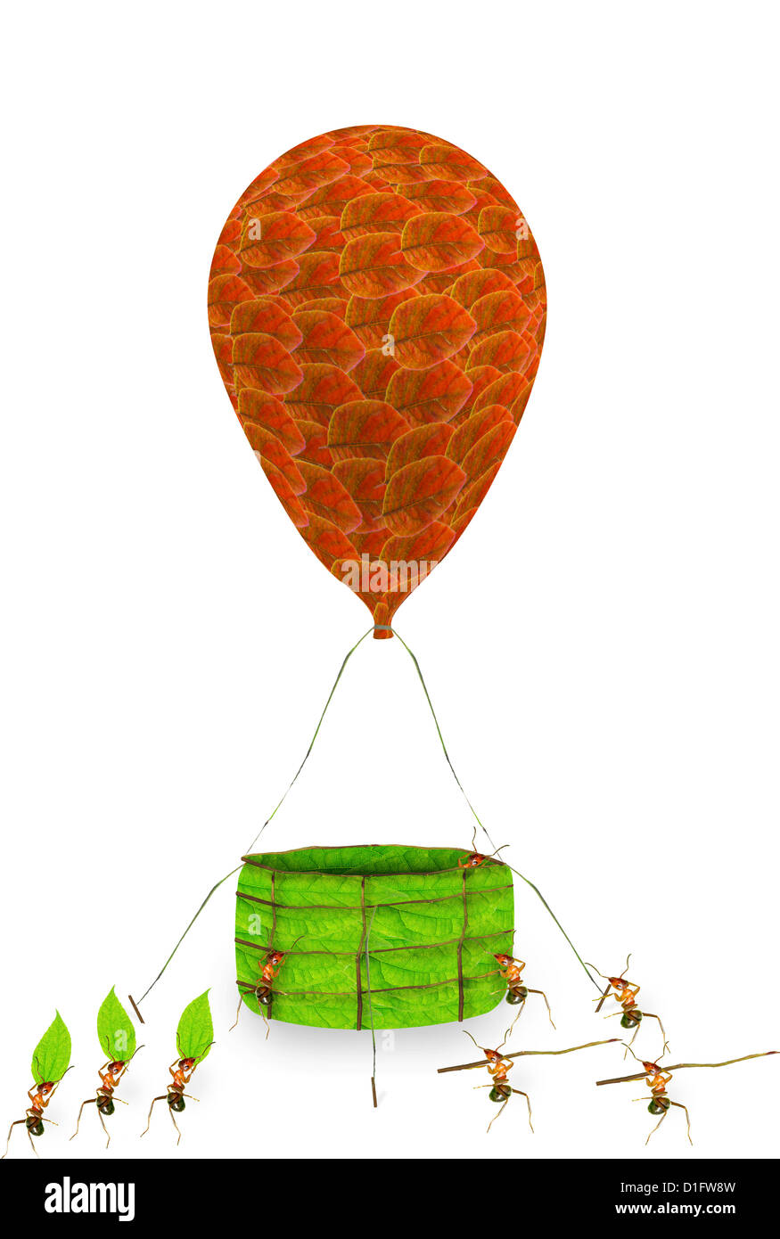 Ant building hot air balloon Stock Photo - Alamy