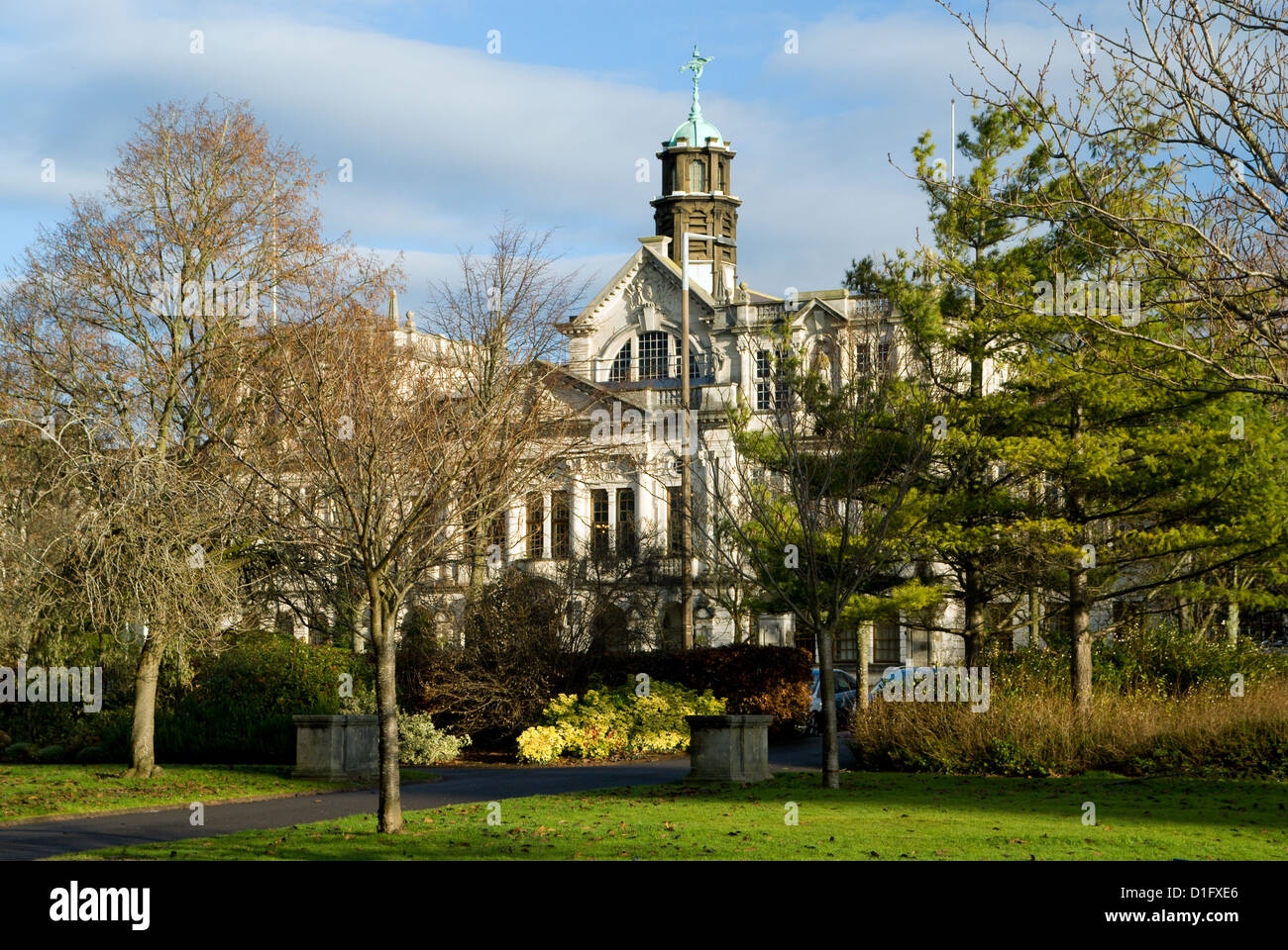 cardiff university building from alexandra gardens cathays park cardiff ...