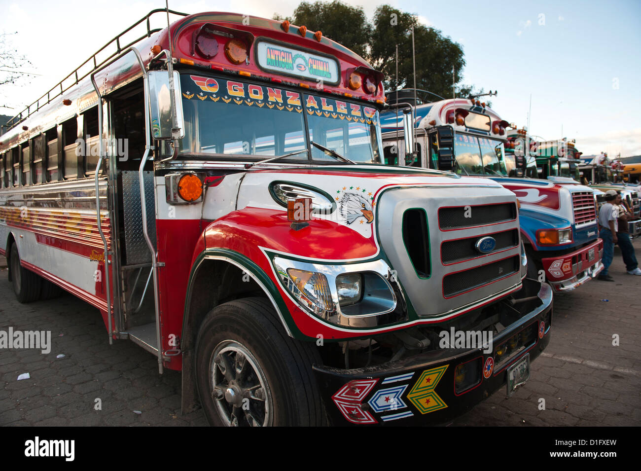 Chicken bus, Antigua, Guatemala, Central America Stock Photo - Alamy