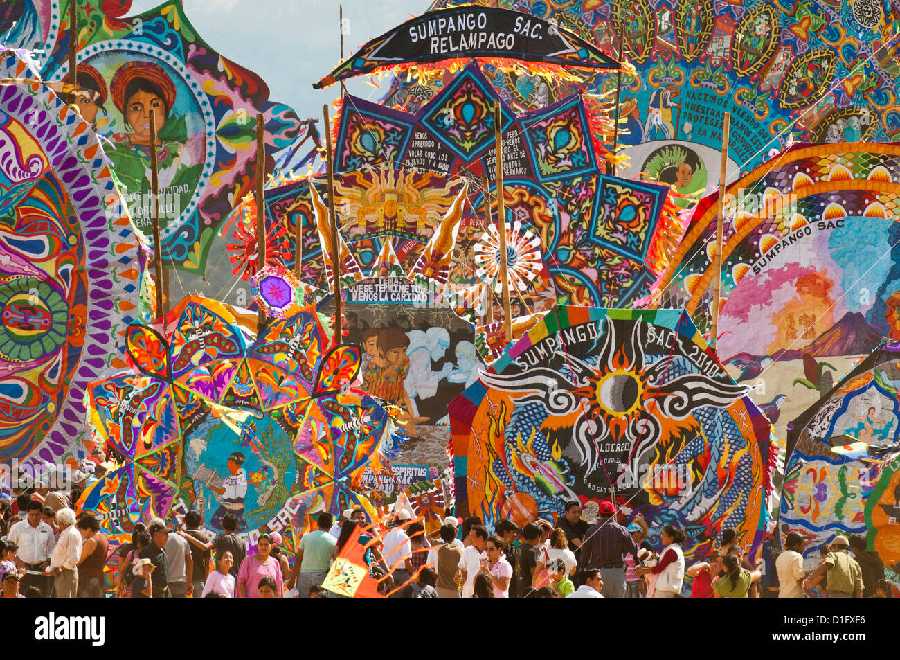 Day Of The Dead kites (barriletes) ceremony in cemetery of Sumpango ...