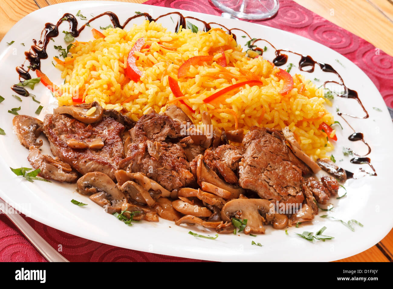 rice with meat Stock Photo - Alamy