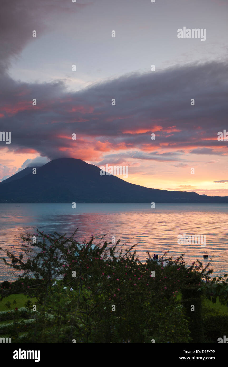 Toliman volcano, Lago de Atitlan, Guatemala, Central America Stock ...
