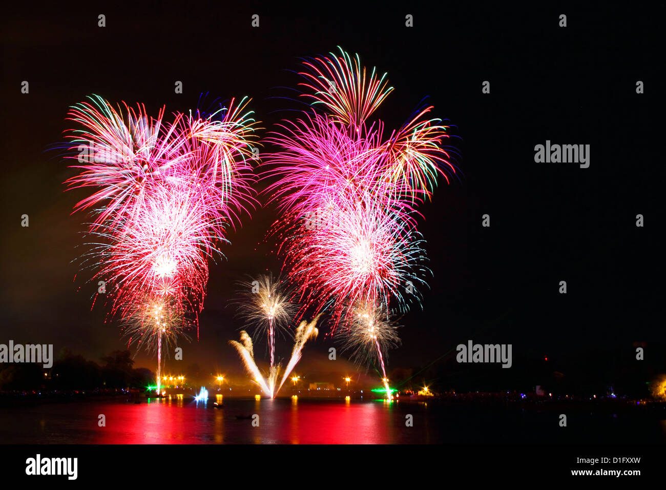 fireworks over water Stock Photo - Alamy