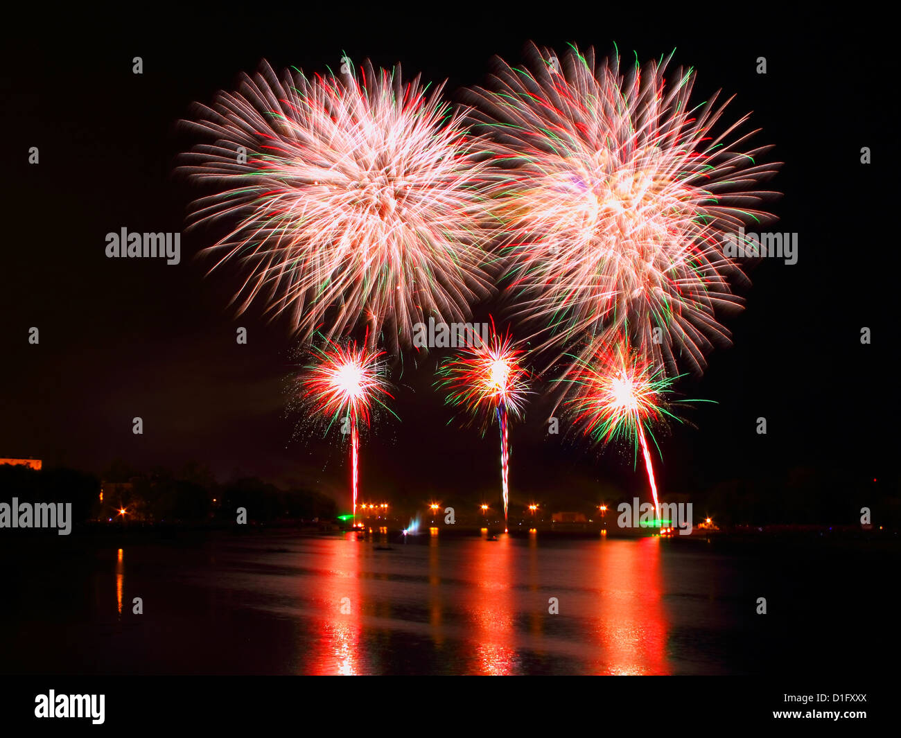 fireworks over water Stock Photo - Alamy