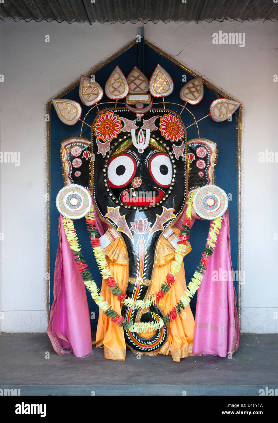 Hindu Jagannath deity shrine at the Jagannath temple, Koraput, Orissa ...
