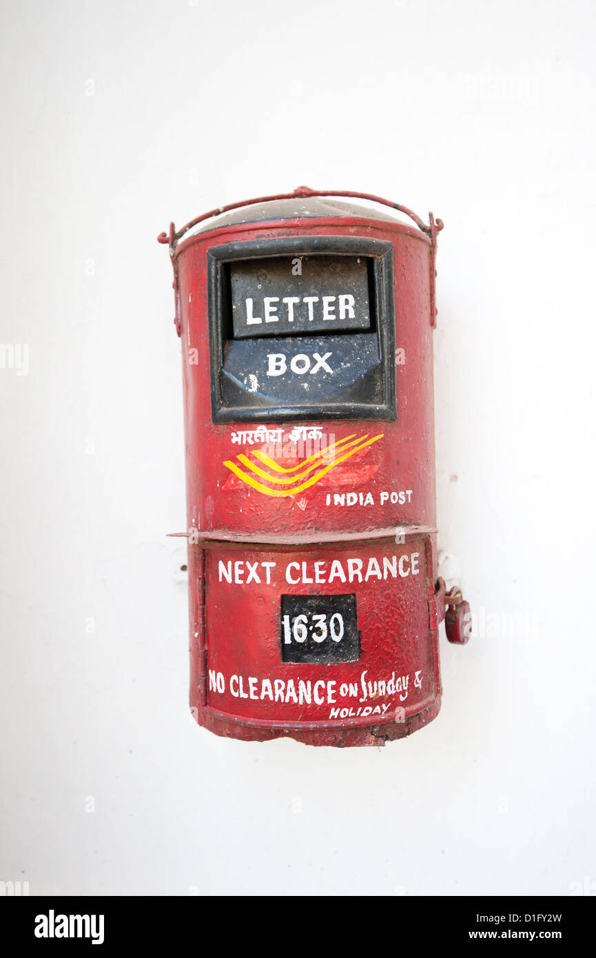 India Post letterbox, Orissa, India, Asia Stock Photo - Alamy