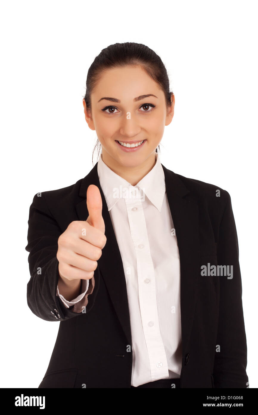Young woman gesturing OK Stock Photo - Alamy