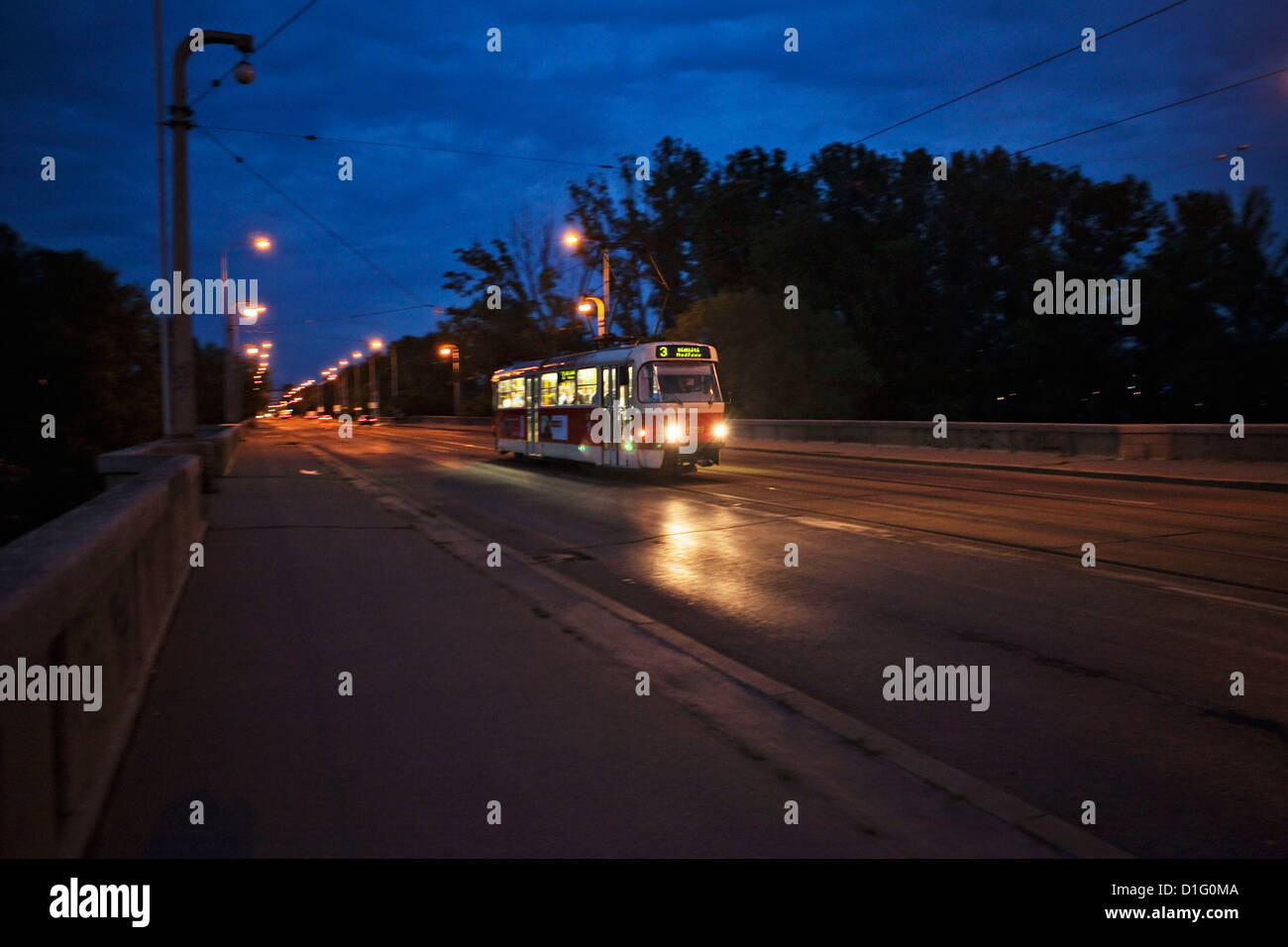 A tram Tatra T3 on Liben bridge in Prague, Czech Republic. (CTK Photo ...