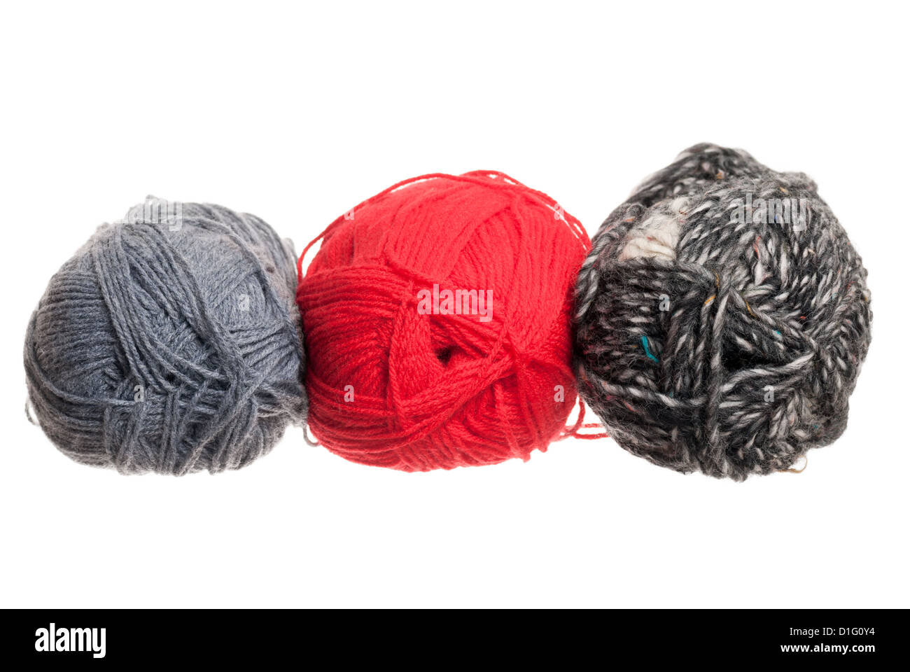 Multi-Coloured knitting wool, white background Stock Photo - Alamy