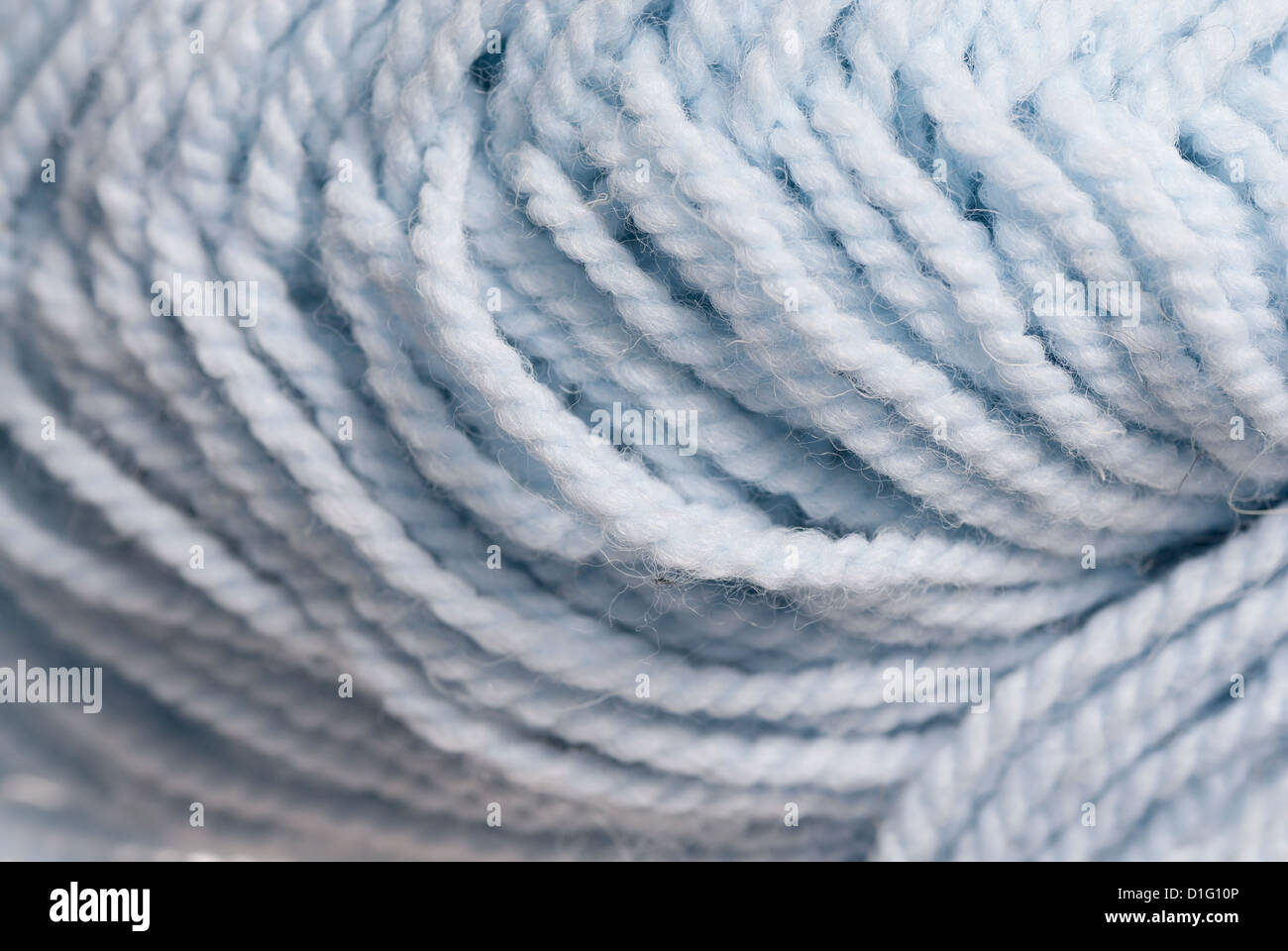 Blue knitting wool, close crop Stock Photo - Alamy