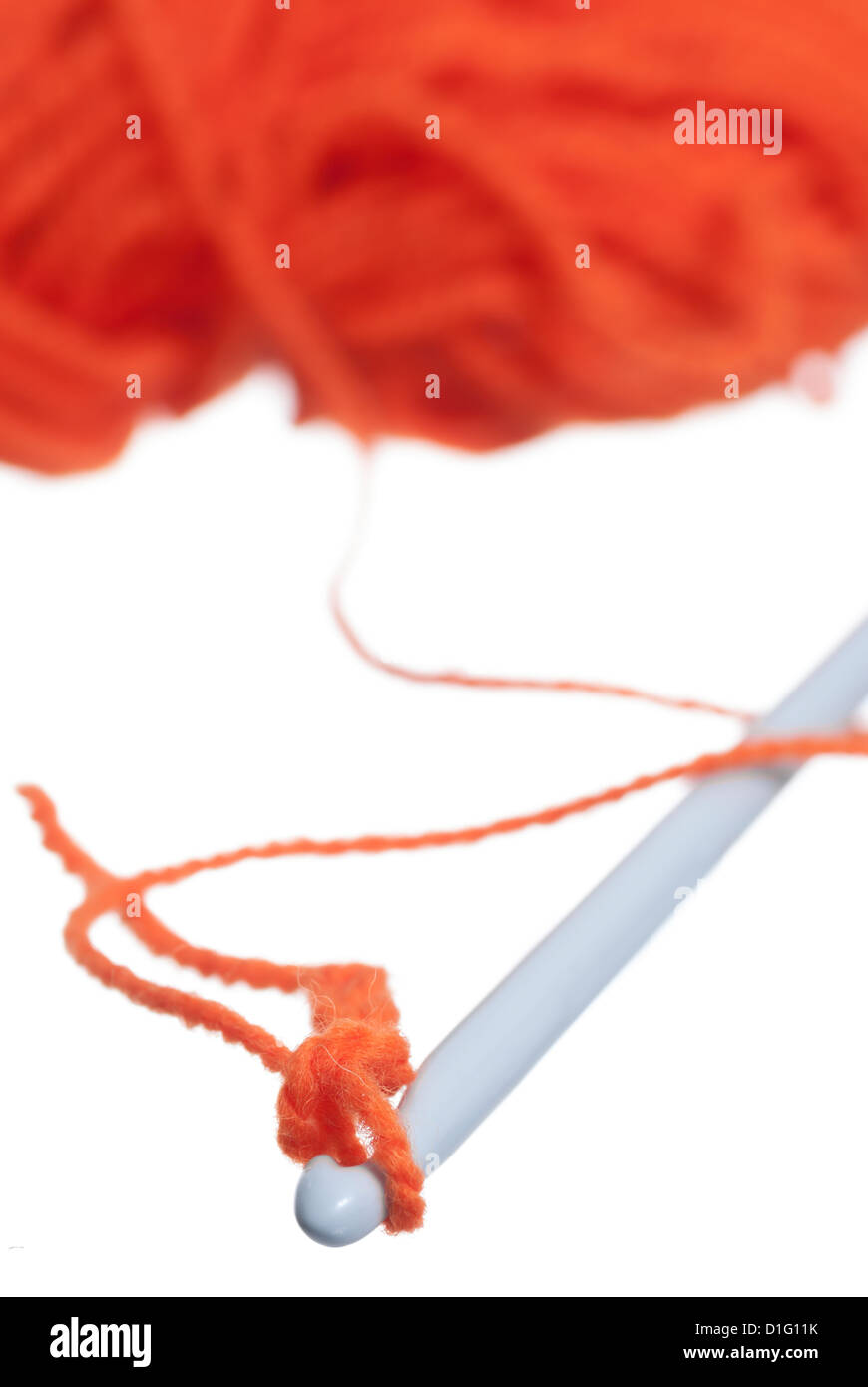Knitting wool, studio shot, white background Stock Photo - Alamy