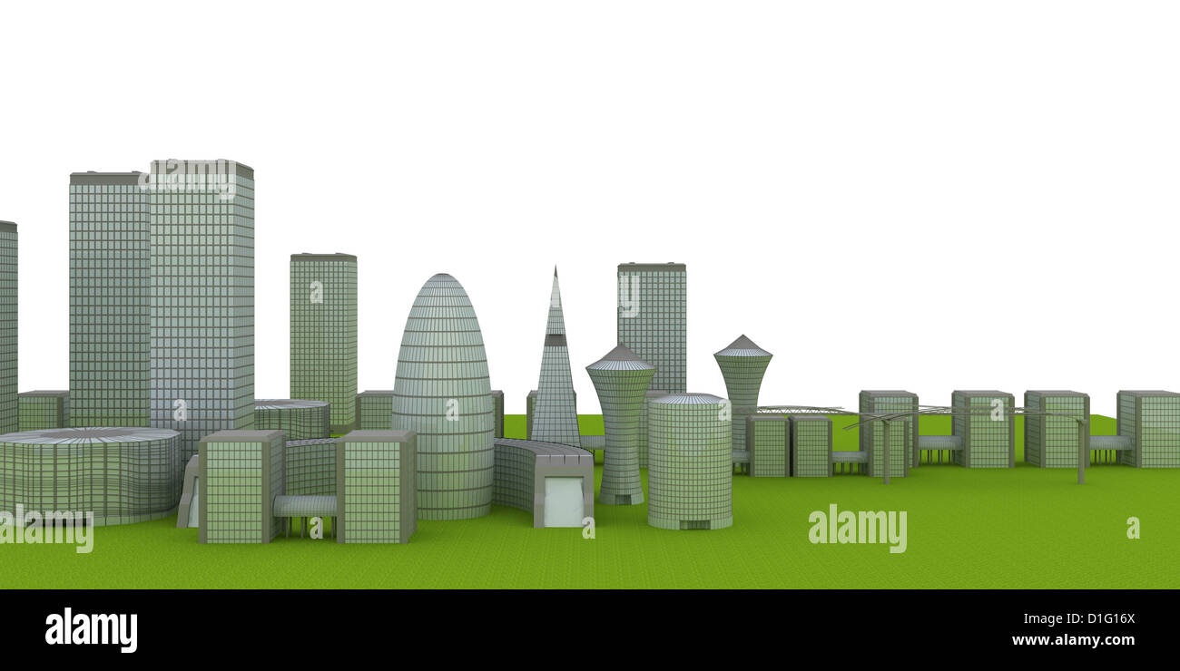 City Landscape on the white background Stock Photo - Alamy