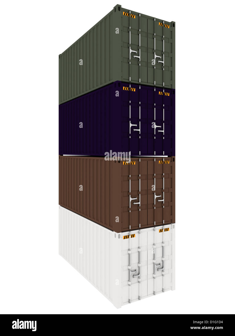 Cargo Containers Isolated on white background Stock Photo - Alamy