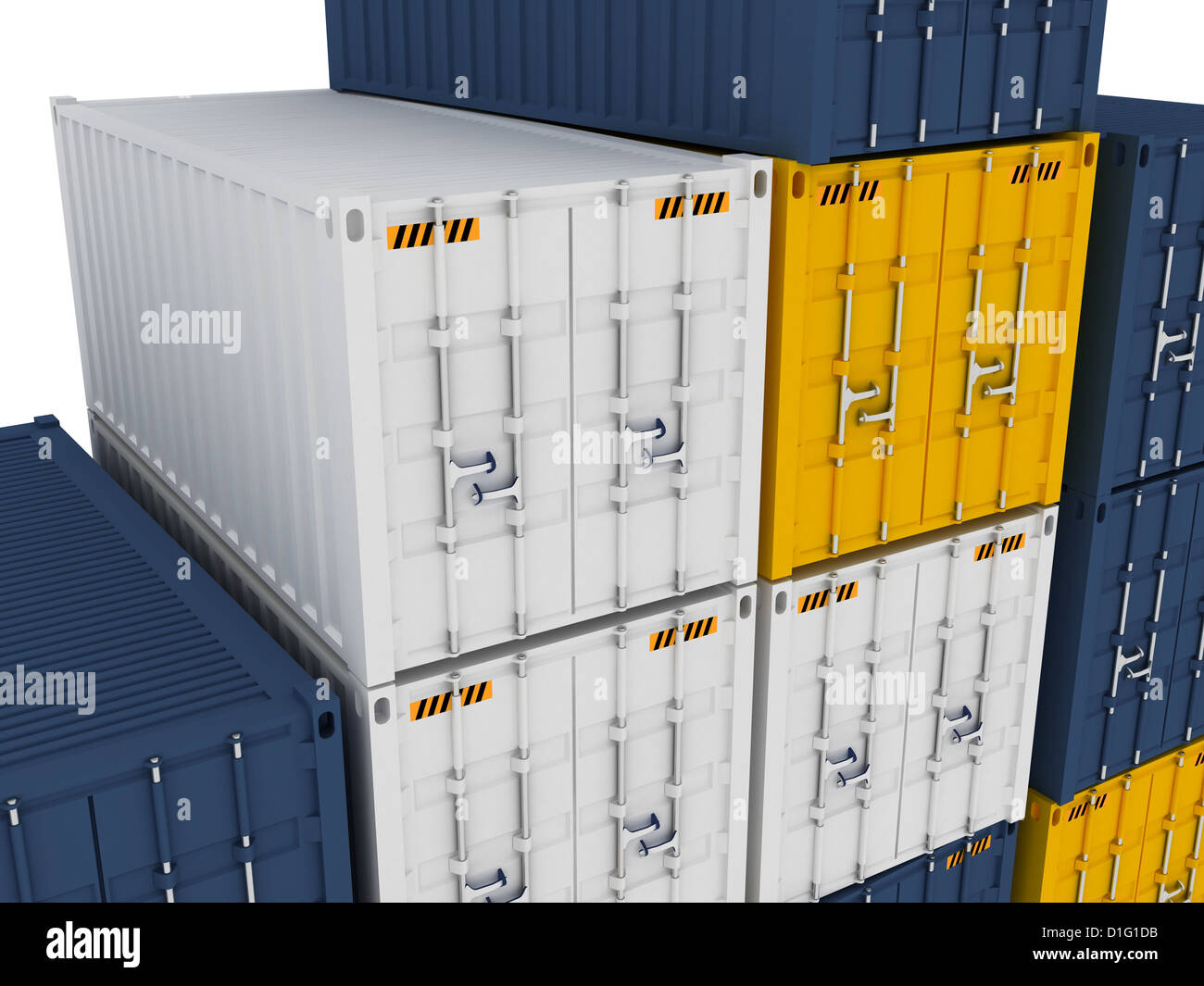 Cargo Containers Isolated on white background Stock Photo - Alamy