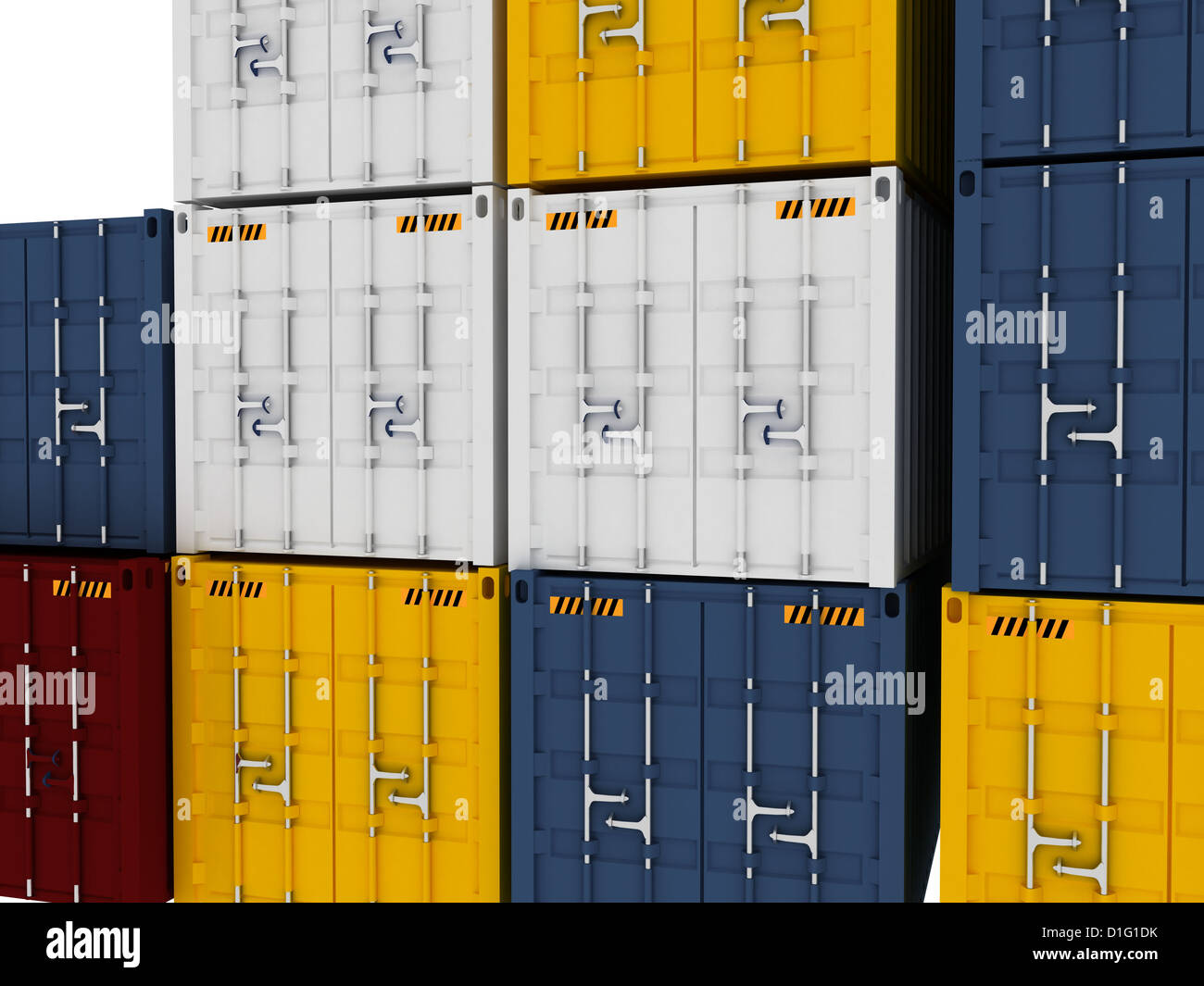 Cargo Containers Isolated on white background Stock Photo - Alamy