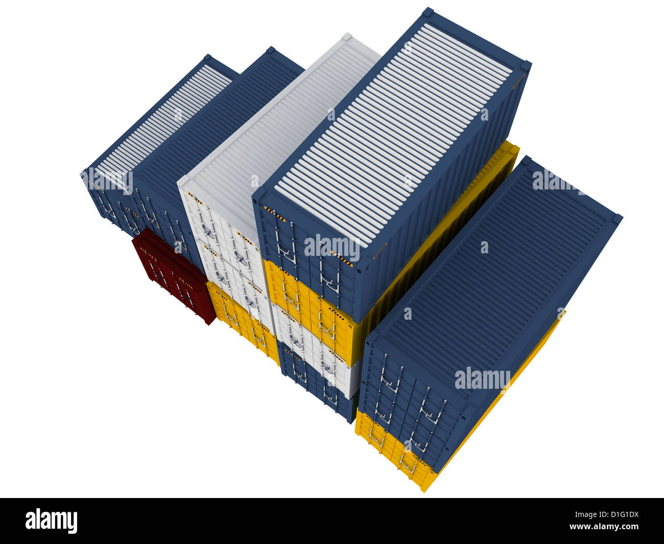 Cargo Containers Isolated on white background Stock Photo - Alamy