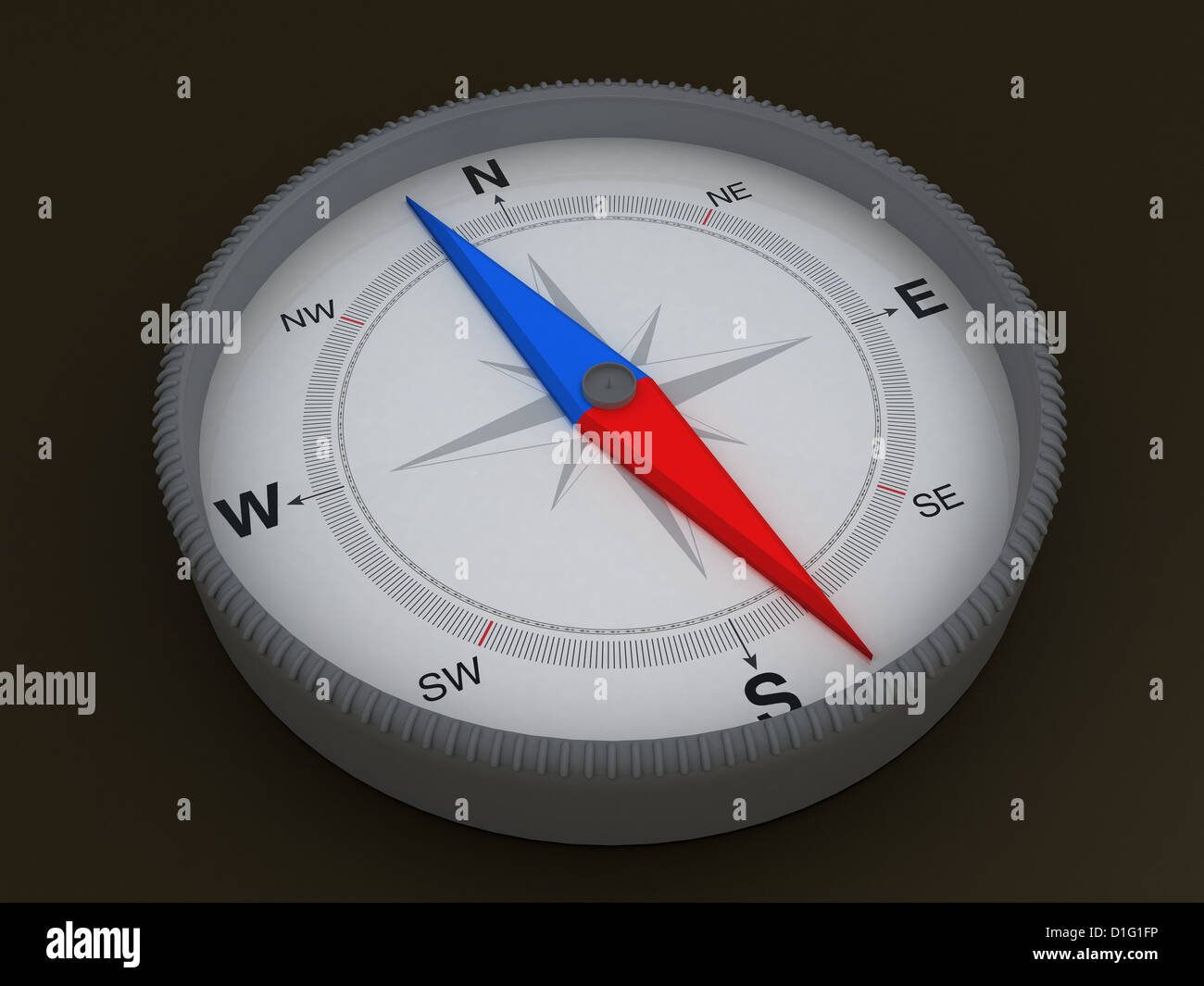 Compass on dark background - 3d Object Series Stock Photo - Alamy