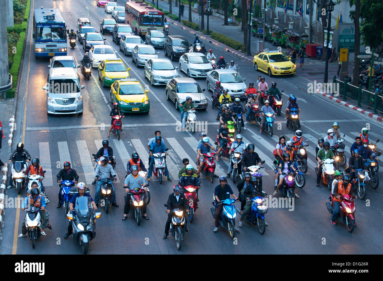 Ratchadamri Road near Central World downtown Bangkok Thailand Stock ...
