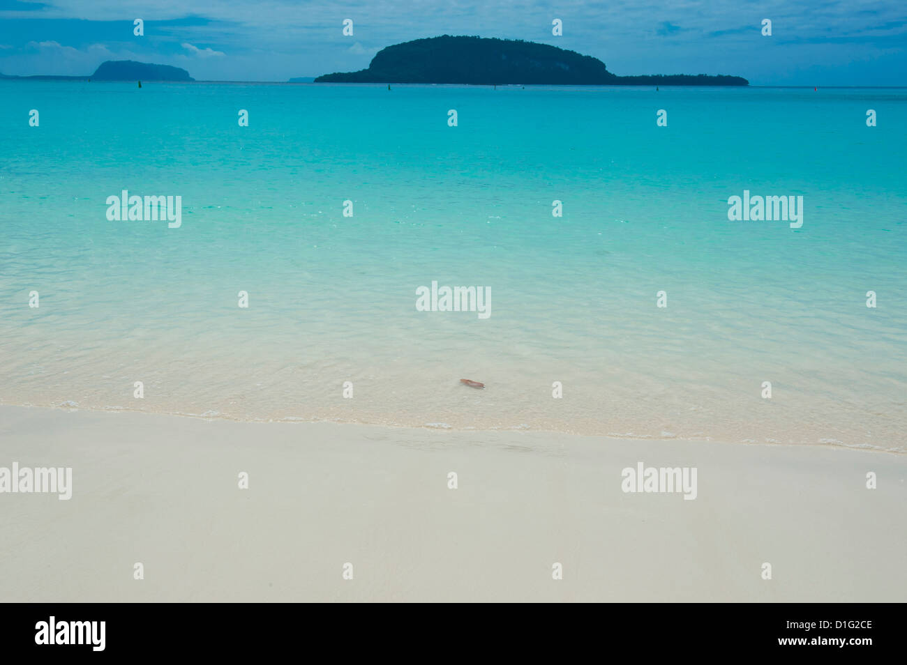 Turquoise water and white sand at the Champagne beach, Island of ...