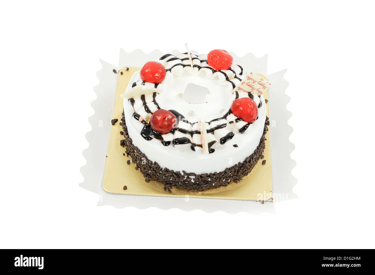 Blue birthday cake illustration Cut Out Stock Images & Pictures - Alamy