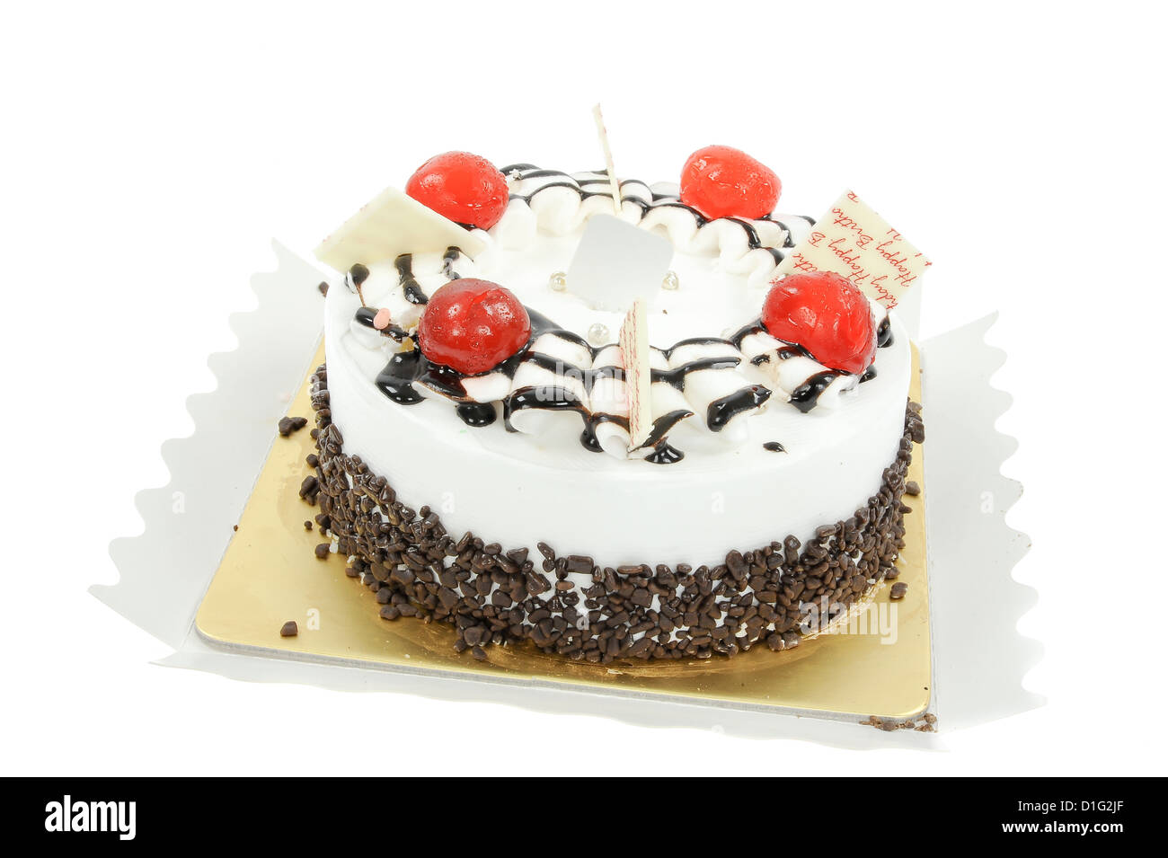 Blue birthday cake illustration Cut Out Stock Images & Pictures - Alamy