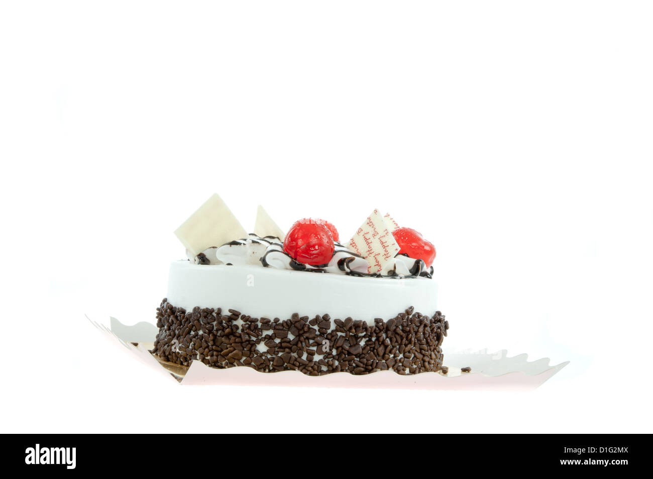 Blue birthday cake illustration Cut Out Stock Images & Pictures - Alamy