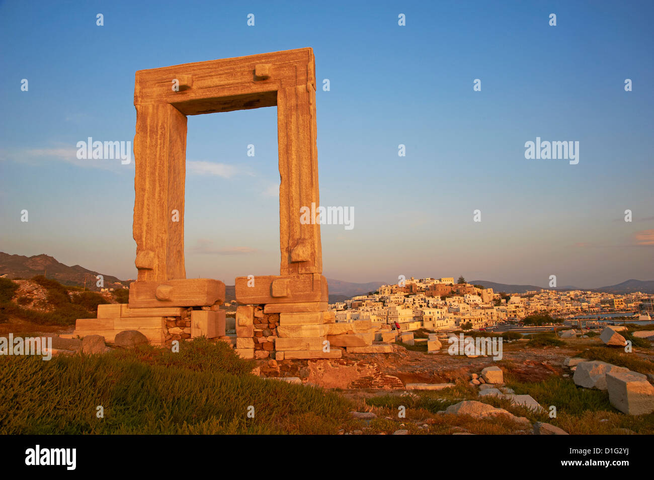 Gateway, Temple of Apollo, archaeological site, Naxos, Cyclades, Greek ...