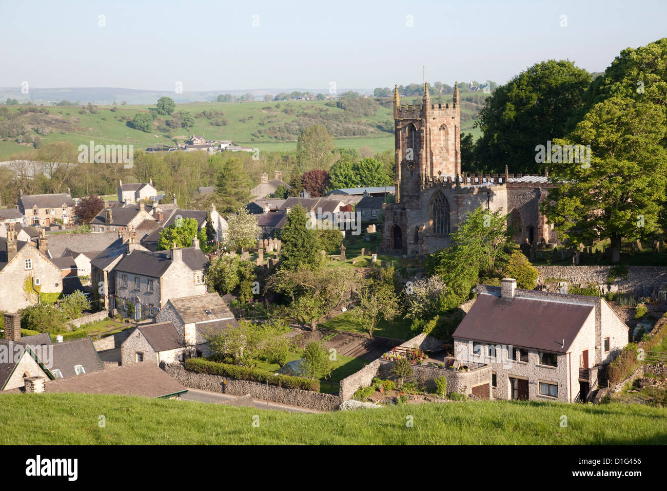 Hartington Village and church, Peak District, Derbyshire, England ...