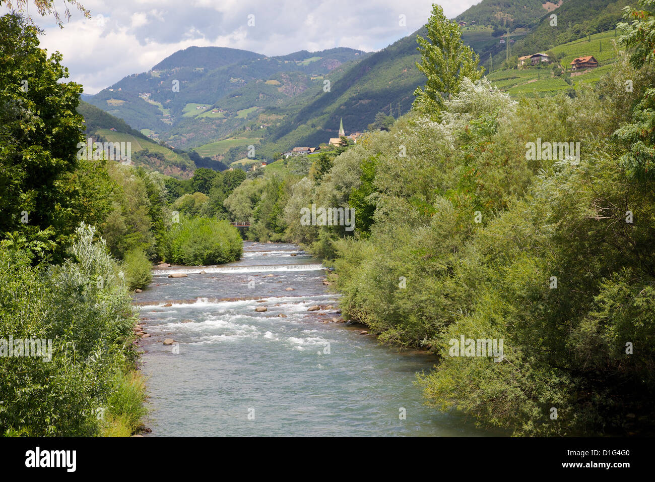 Talfer River from Ponte Talvera, Bolzano, Bolzano Province, Trentino ...